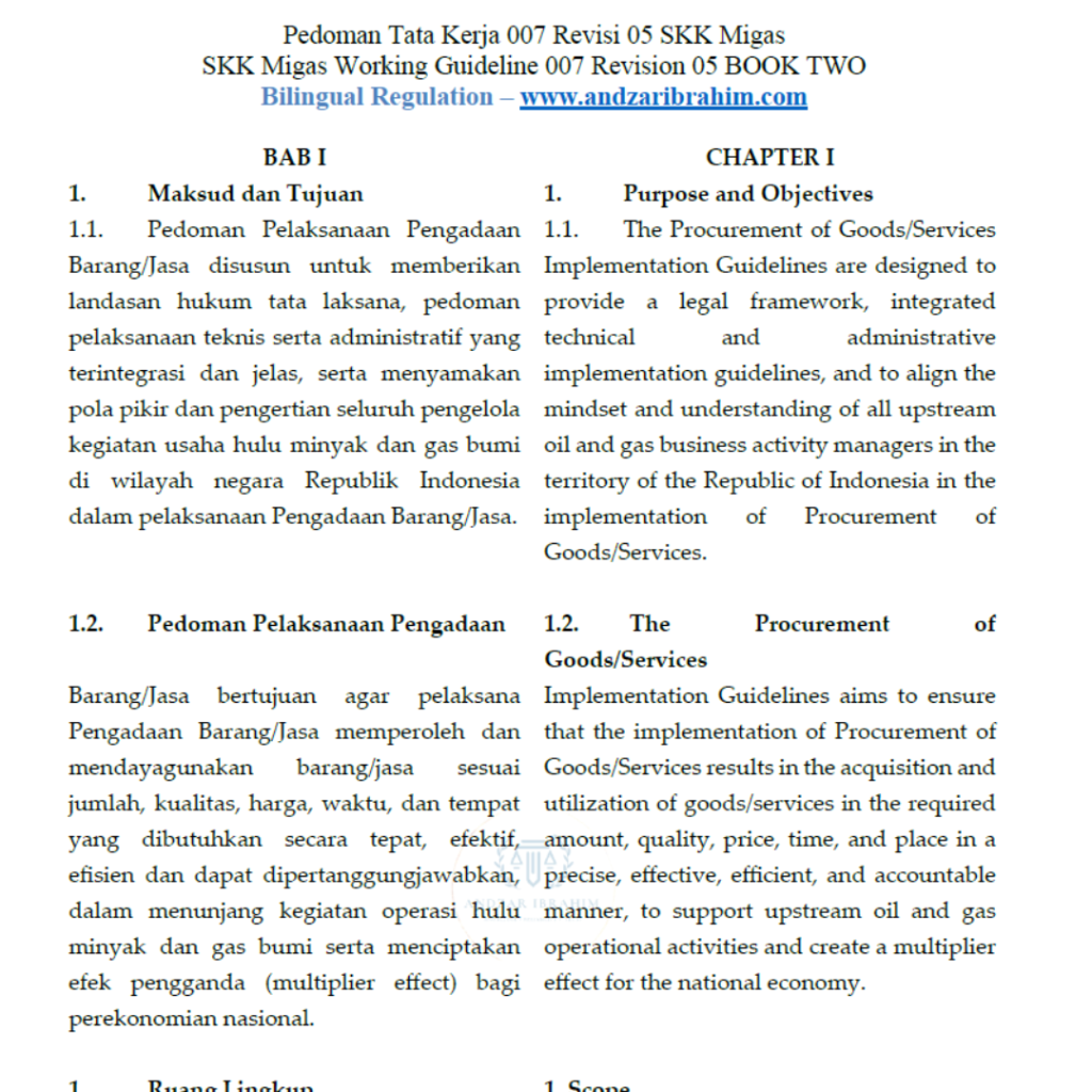 Pedoman Tata Kerja SKK Migas 007 Buku Kedua Revisi 5 – Working Guideline 007 Second Book ...